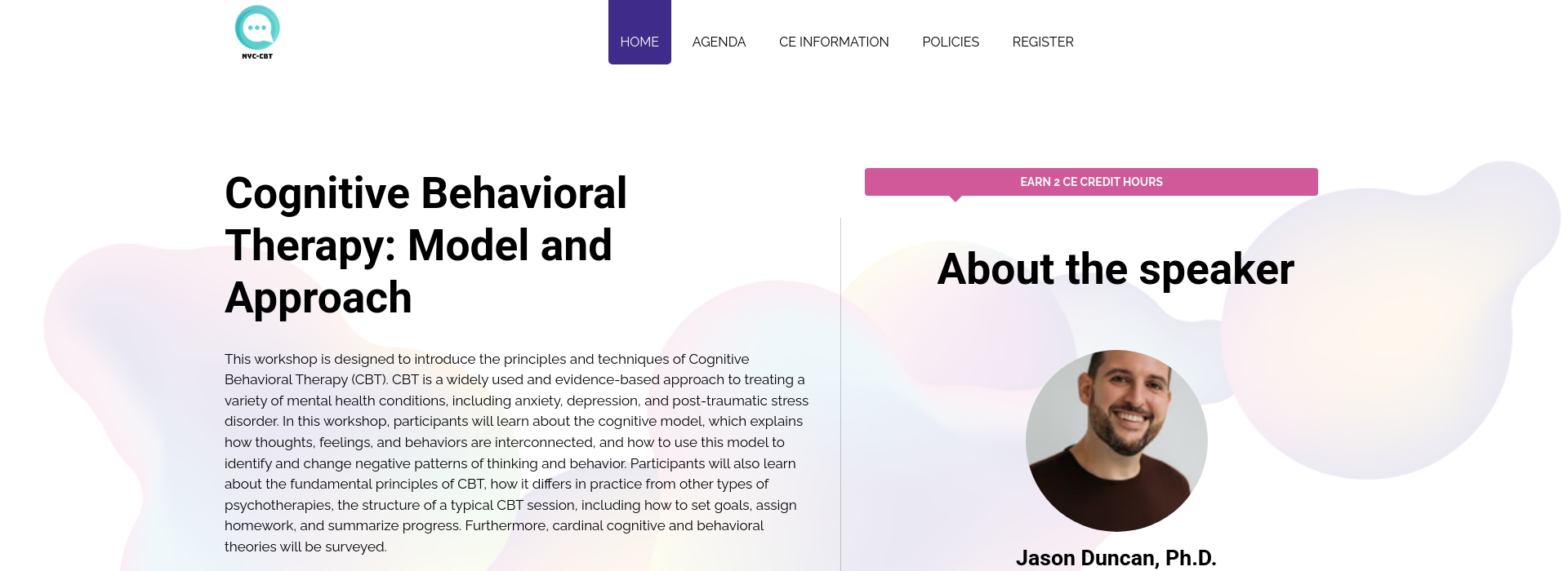 Cognitive Behavioral Therapy: Model and Approach